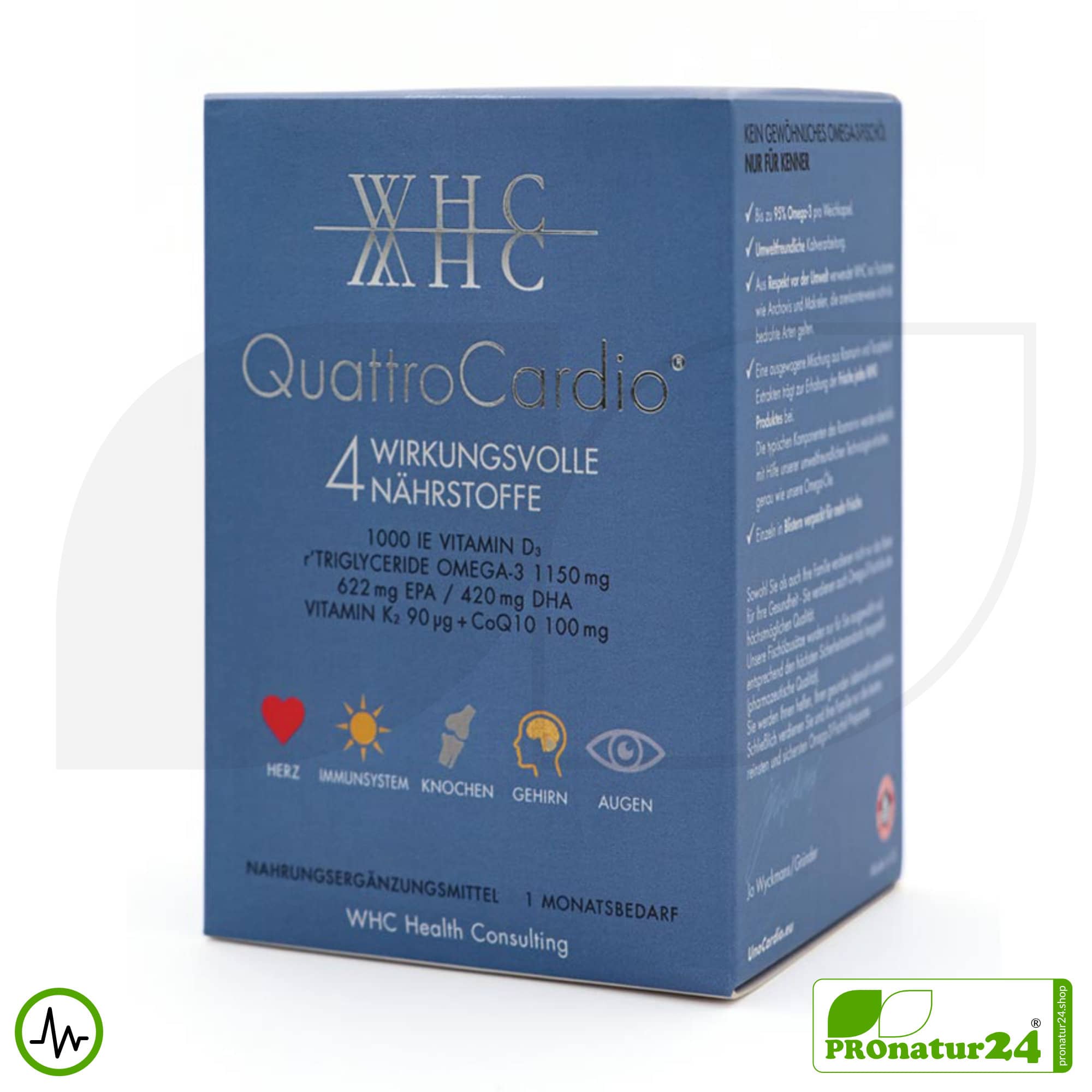 WHC QuattroCardio | OMEGA-3 fatty acids, D3, K2 and Q10